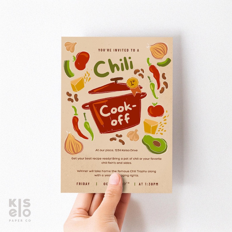 Chili Cook-off Invite, Canva Editable - Etsy