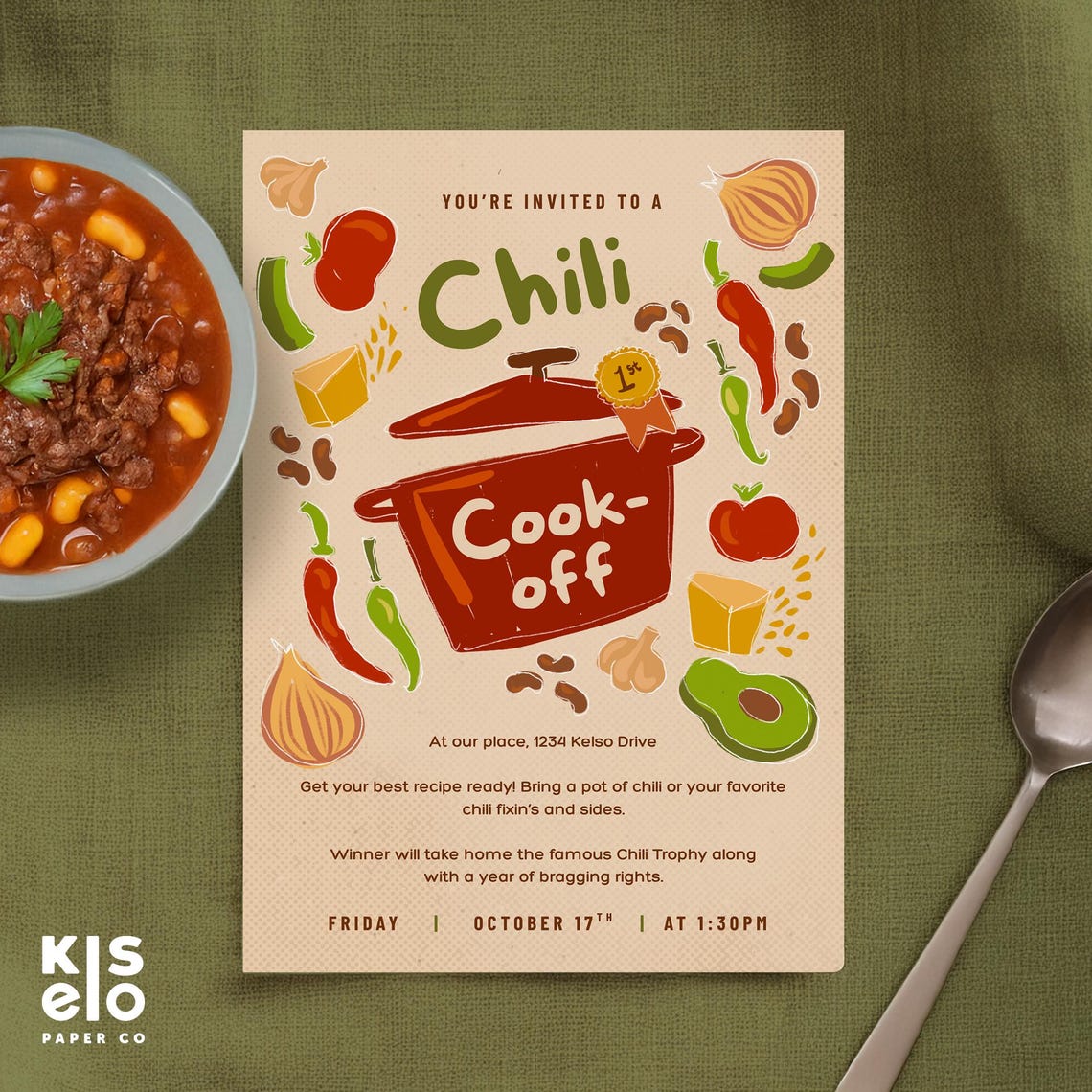 Chili Cook-off Invite, Canva Editable - Etsy