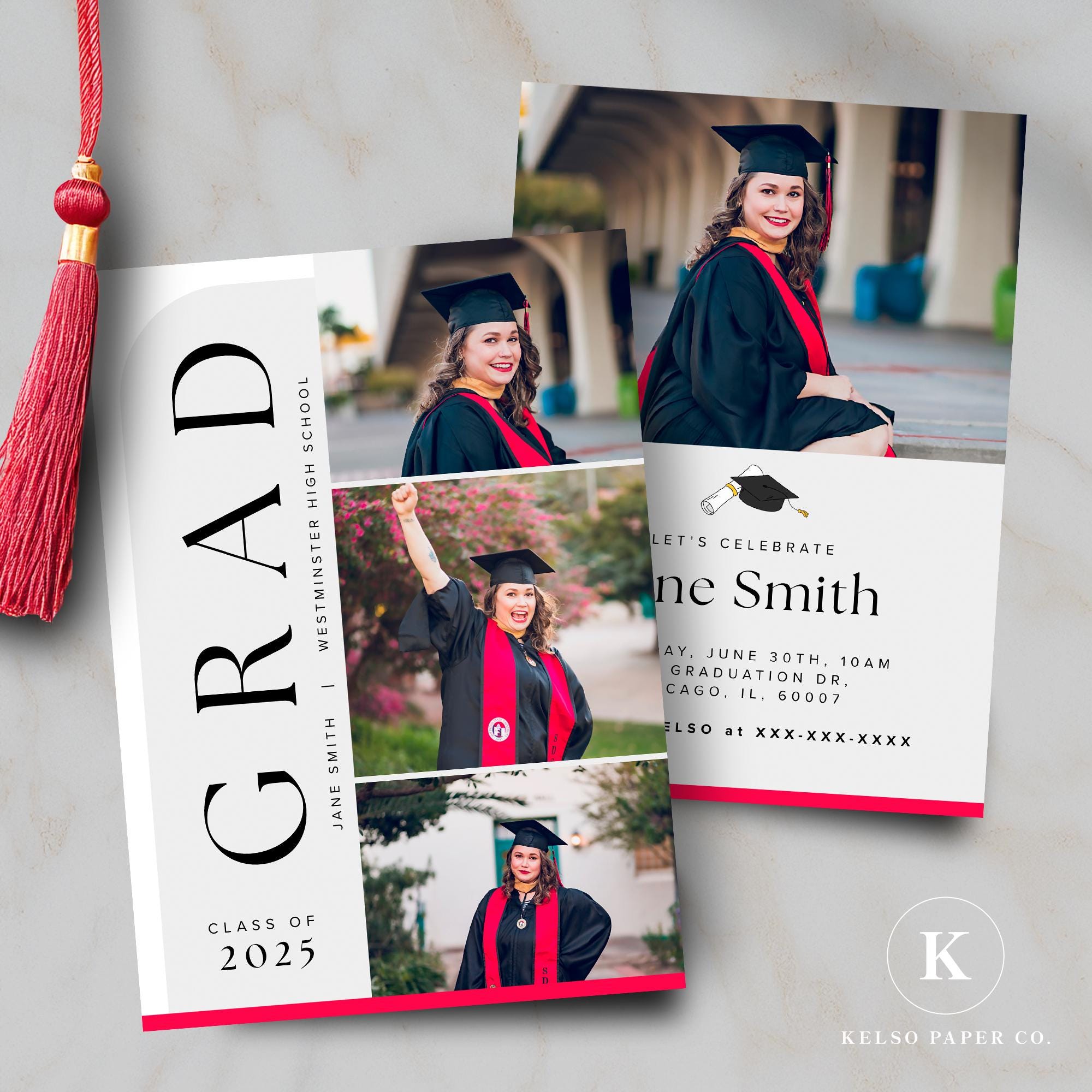Graduation Announcement, Invitation, Class of 2025, Senior Announcement ...