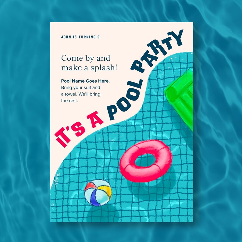 Pool Party Invitation - Etsy