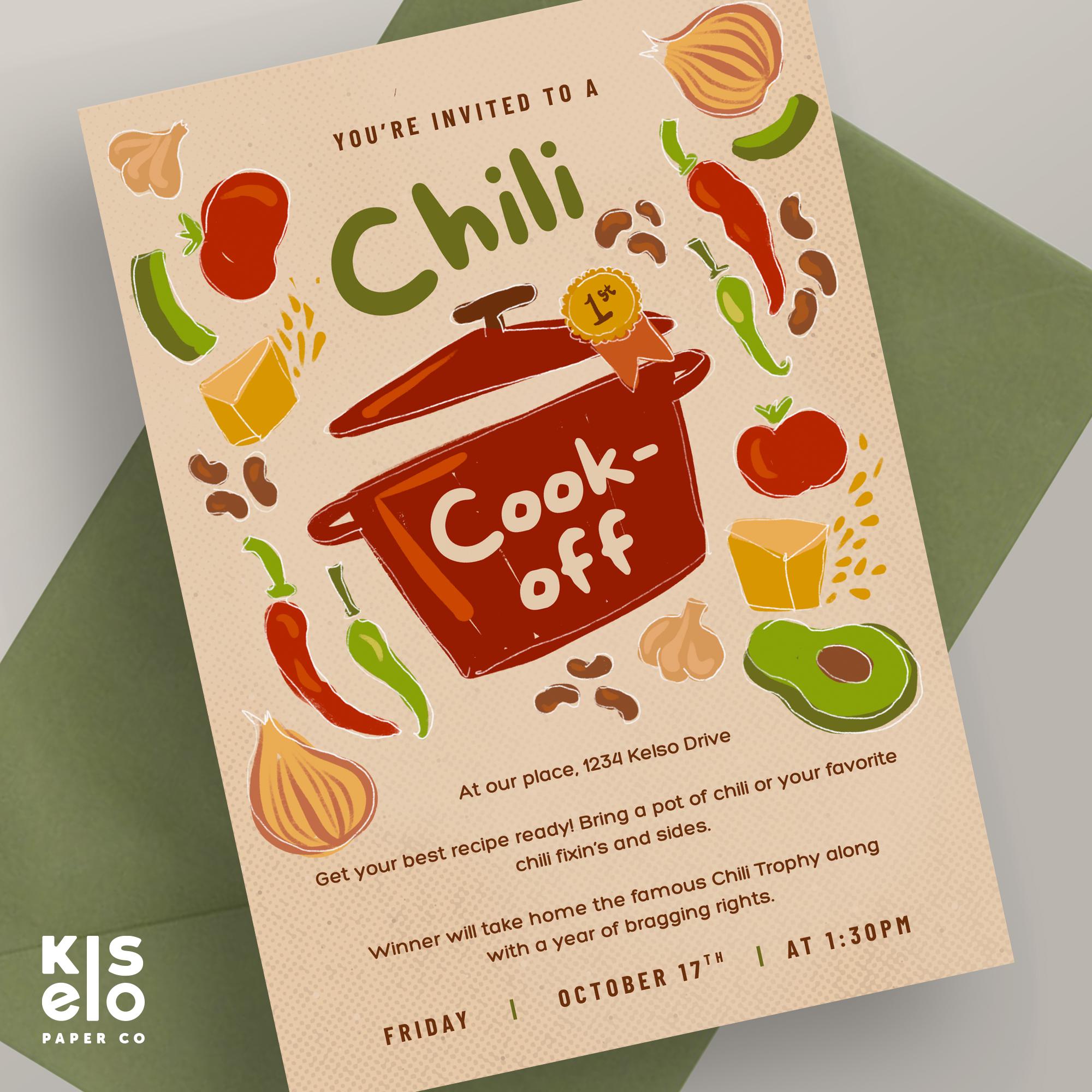 Chili Cook-off Invite, Canva Editable - Etsy