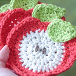 Crochet Coaster Pattern Crochet Apple Coaster DIY Teacher | Etsy