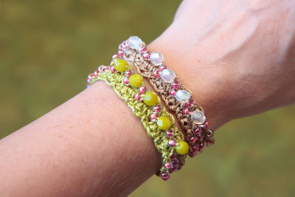 Crochet Bracelet With Beads, Jewelry Tutorial, Crochet Cuff Bracelet ...