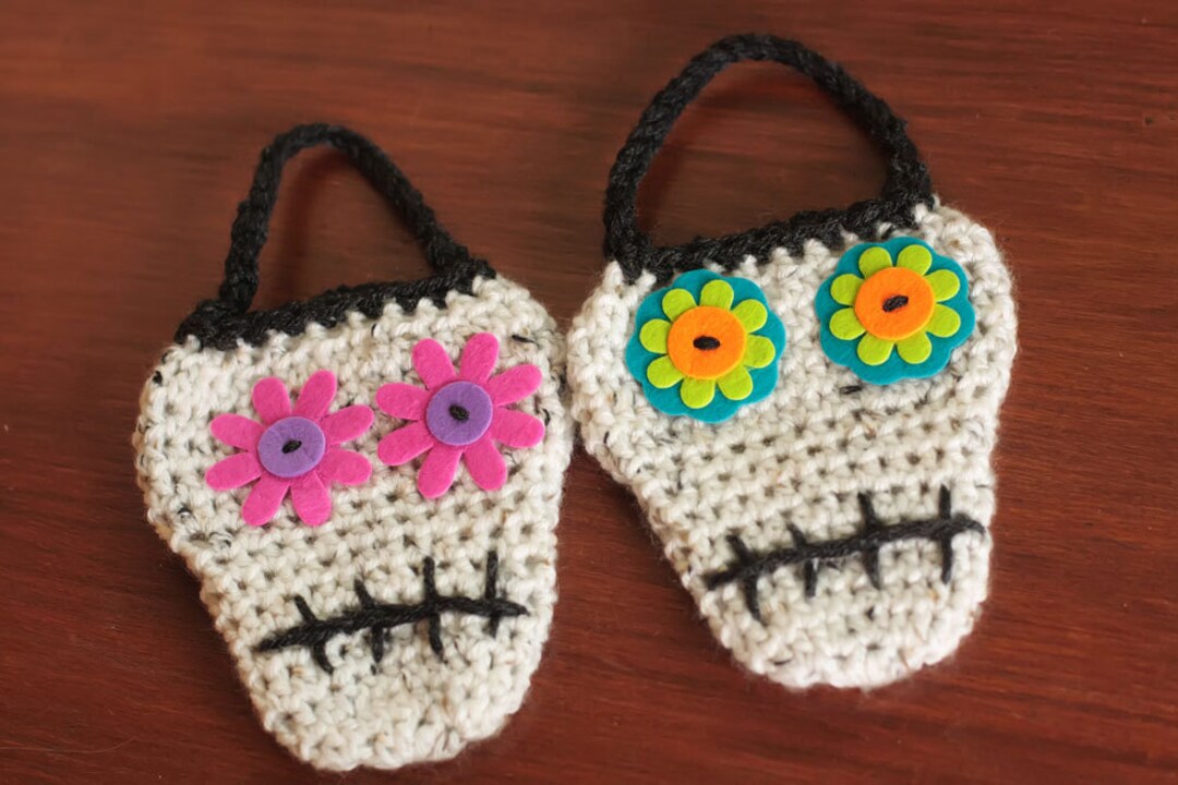 Crochet Sugar Skull Pattern Crochet Party Favors Halloween - Etsy