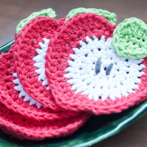 Crochet Coaster Pattern Crochet Apple Coaster DIY Teacher | Etsy