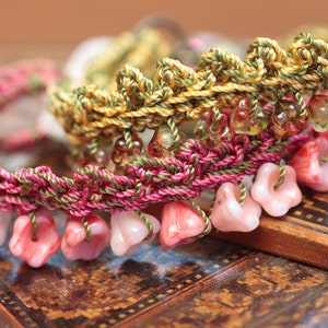 Crochet Jewelry Tutorial, Beaded Jewelry Making, Crochet Bracelet ...