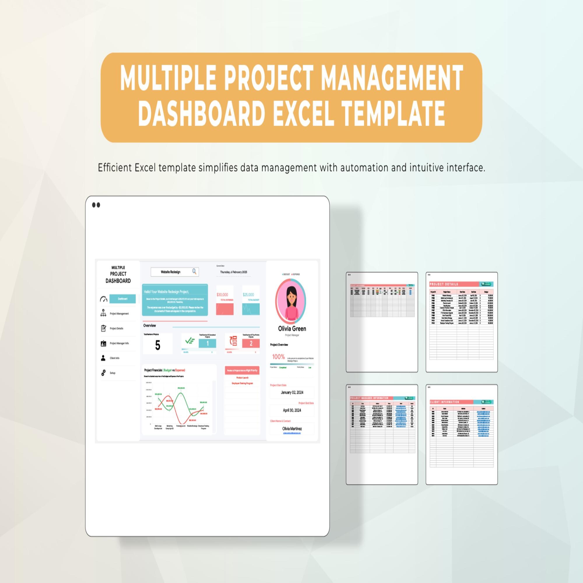 Multiple Project Management Dashboard Template – Excel & Google Sheets ...