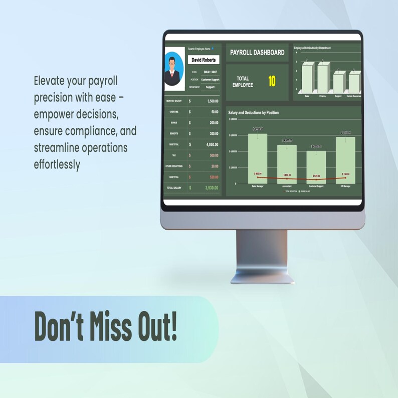 Payroll Dashboard Template Excel Google Sheets – Payroll Tracker ...