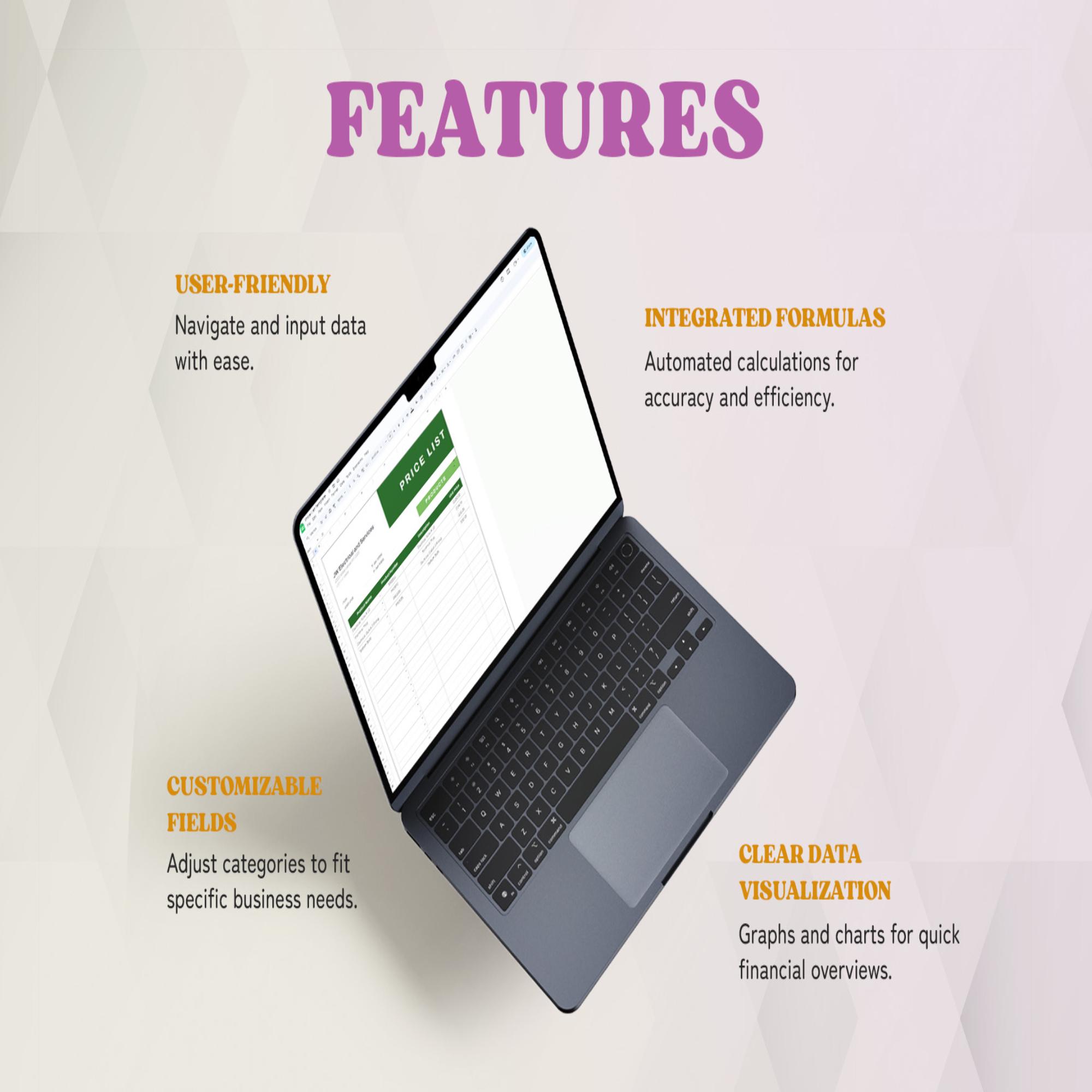Price List Template – Excel & Google Sheets Editable Price Sheet ...