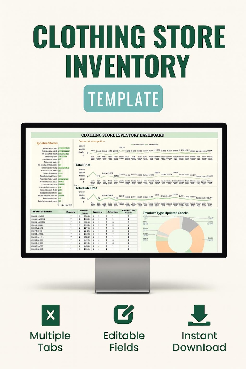 Clothing Store Inventory Template | Excel & Google Sheets Apparel Stock ...