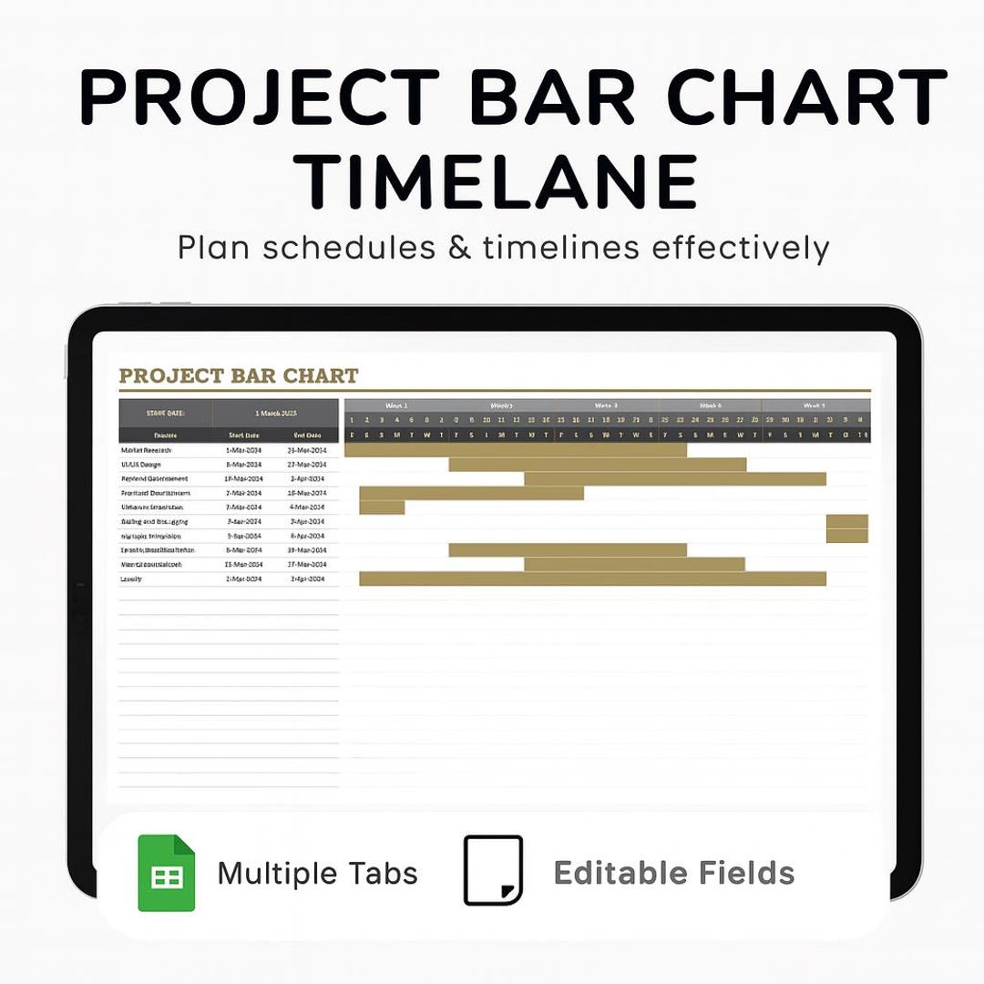 Project Bar Chart Template Excel Google Sheets Interactive Project ...
