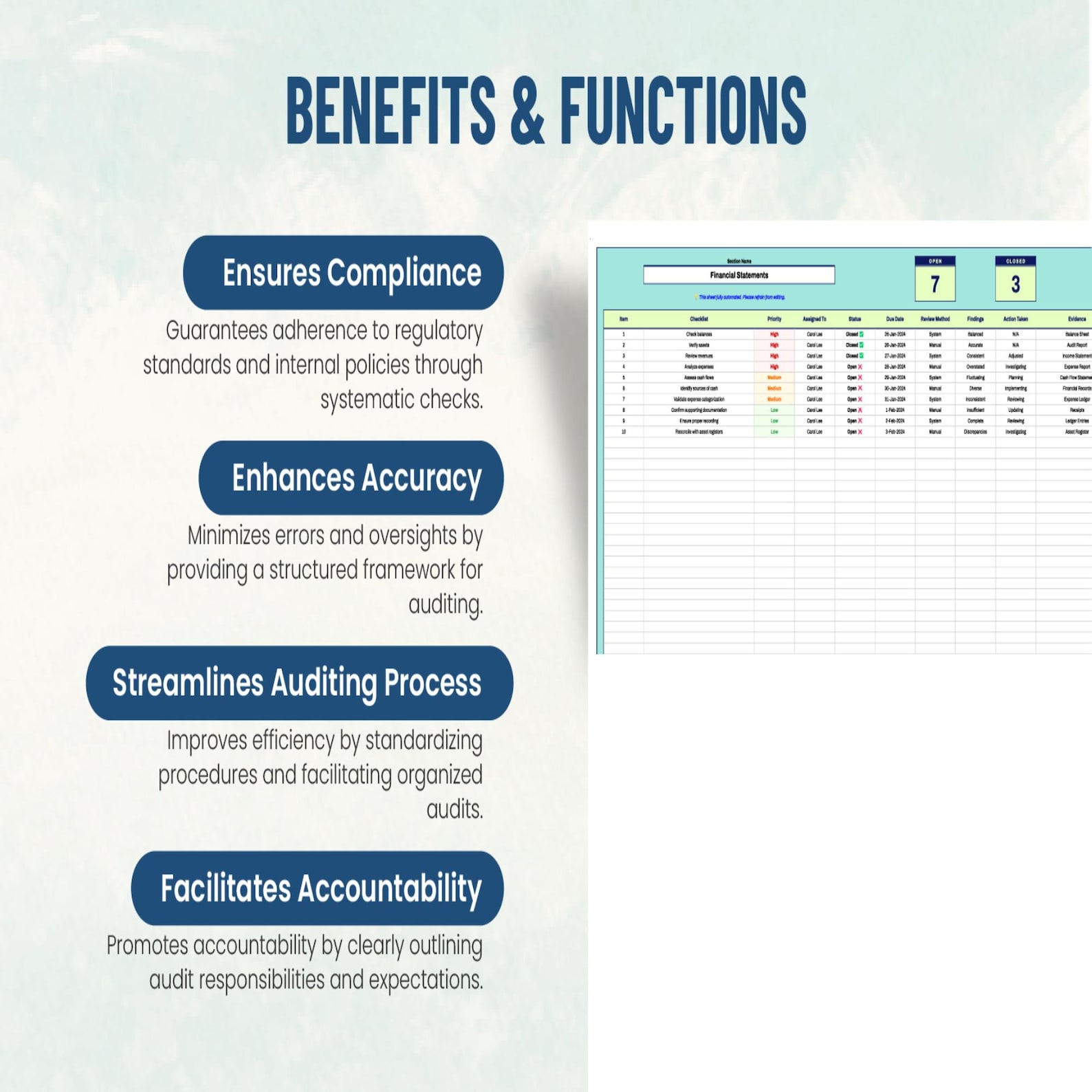 Account Audit Checklist Template | Business Audit Spreadsheet ...