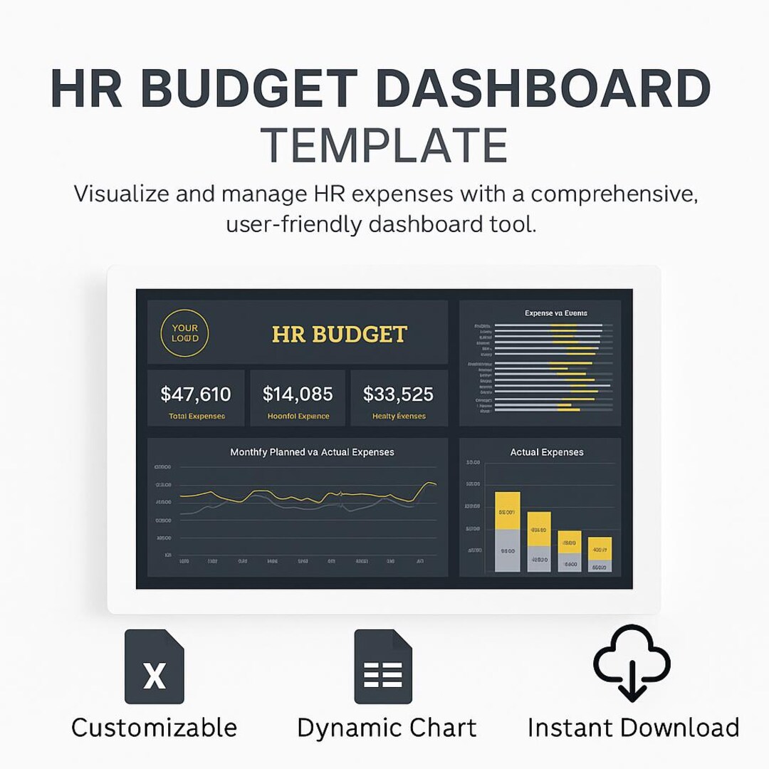 HR Budget Dashboard Template | HR Expense Tracker | Excel & Google ...
