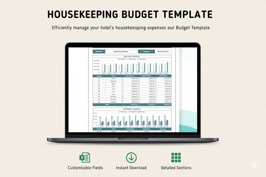 Housekeeping Budget Template Excel & Google Sheets | Hotel Cleaning ...