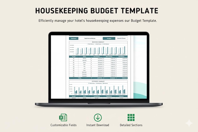 Housekeeping Budget Template Excel & Google Sheets | Hotel Cleaning ...
