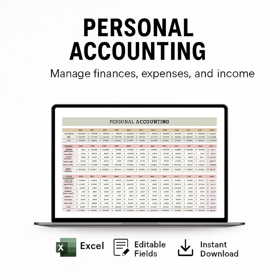 Personal Accounting Template | Editable Excel, Google Sheets ...