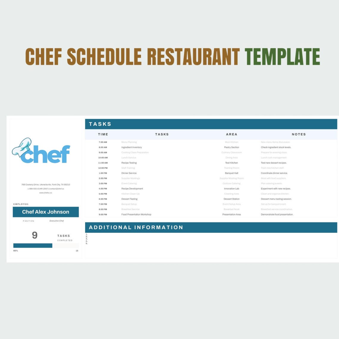 Restaurant Management Excel Bundle | Staff Schedule, Inventory, Sales ...