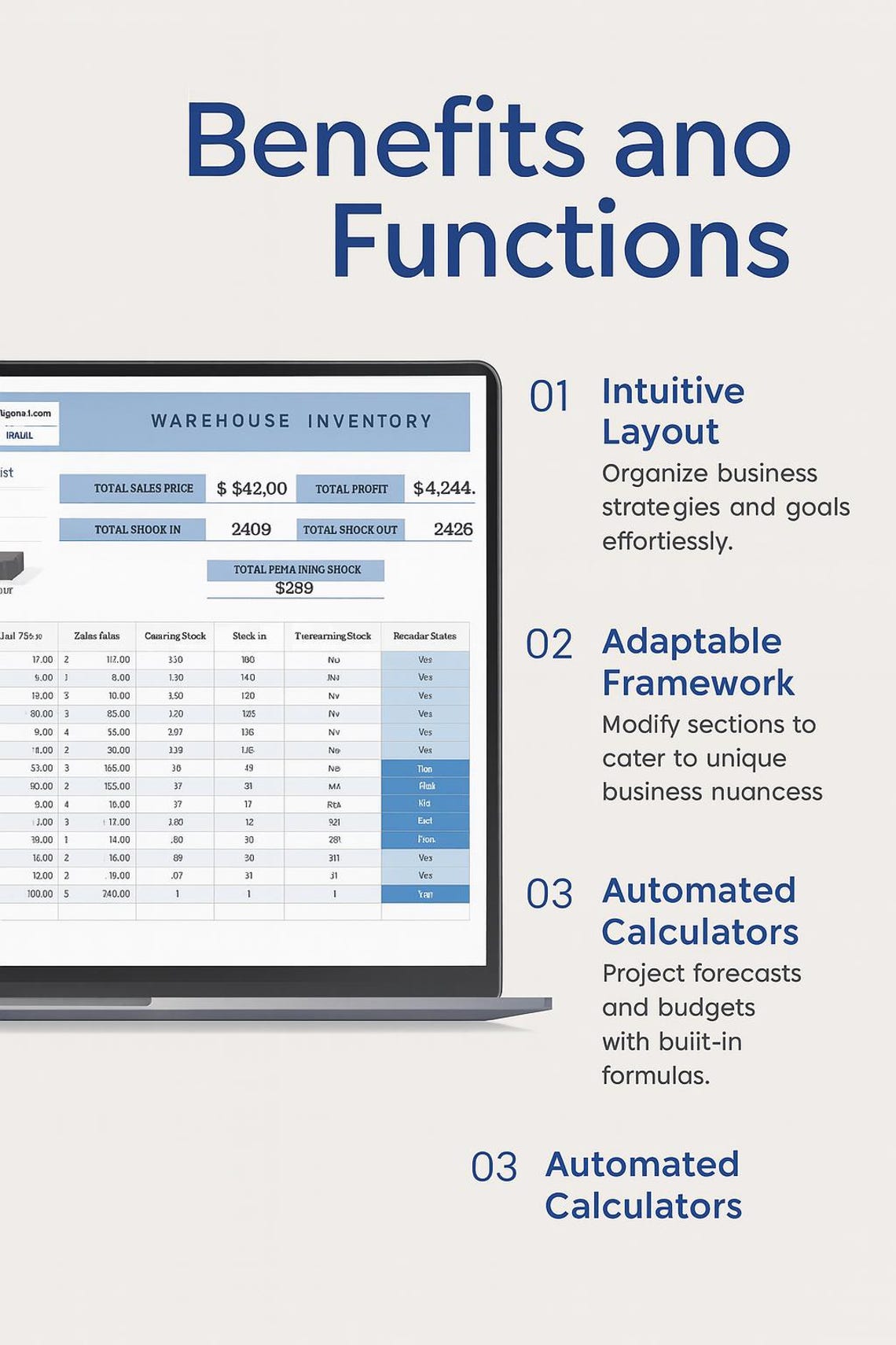 Warehouse Management Template | Inventory Tracker Excel & Google Sheets ...