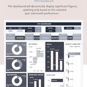 CFO Dashboard Template Excel & Google Sheets | Financial KPI Dashboard ...