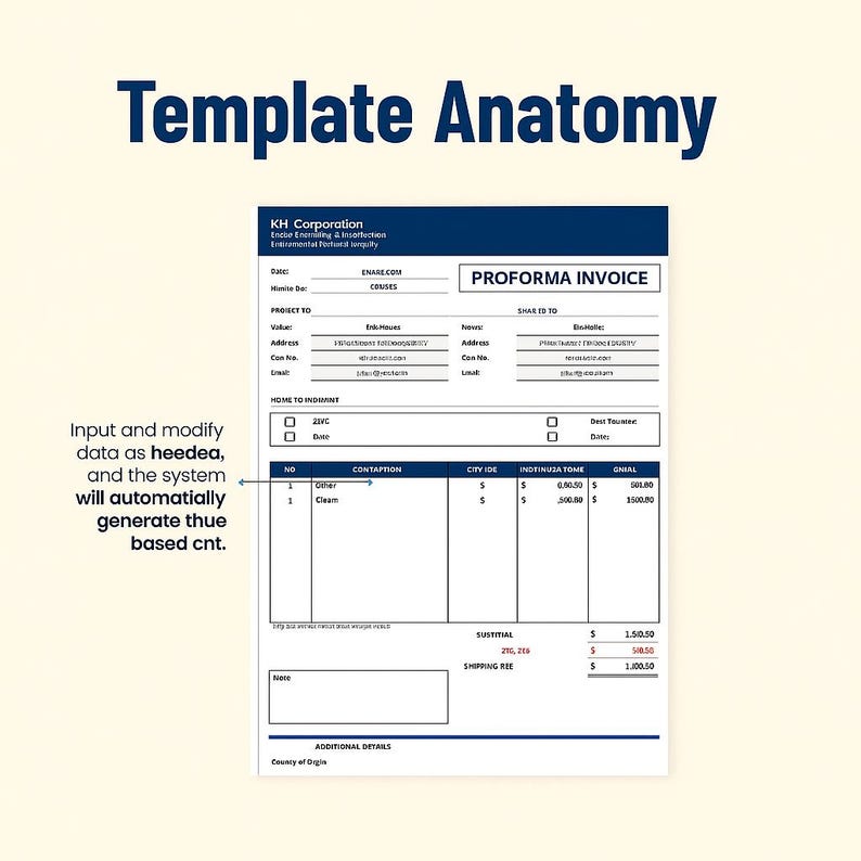 Proforma Invoice Template Excel & Google Sheets | Business Billing ...