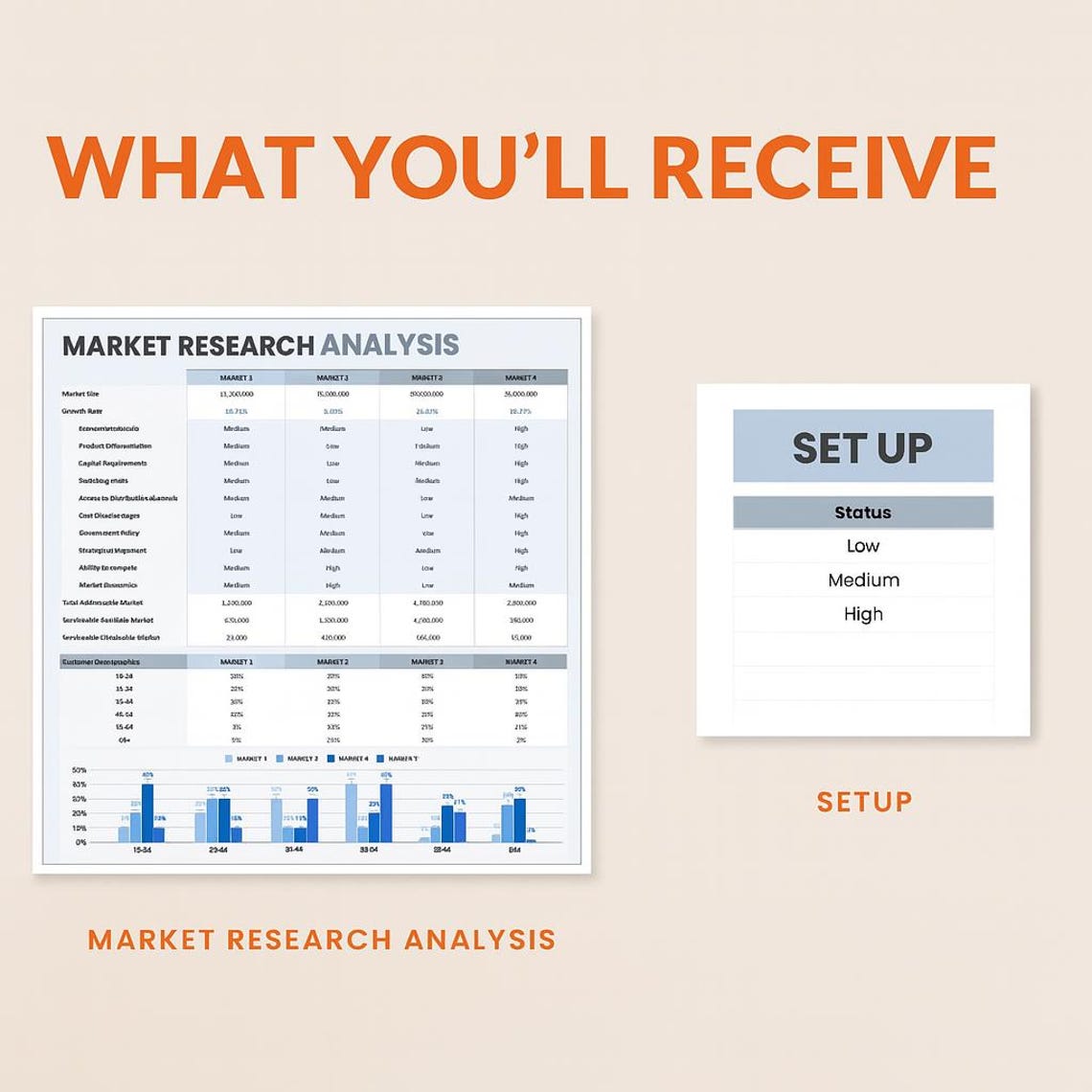 Market Research Analysis Template Excel & Google Sheets | Competitive ...