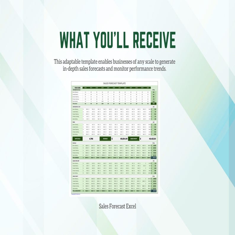 Sales Forecast Template – Excel - Google Sheets Revenue Projection Tool ...