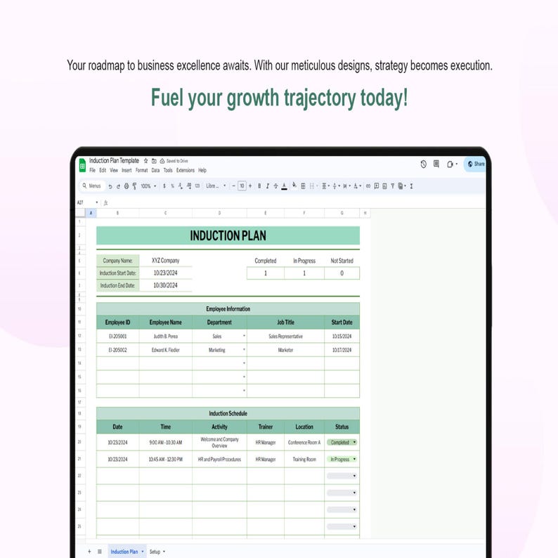Induction Plan Template | Employee Onboarding Checklist PDF | HR ...