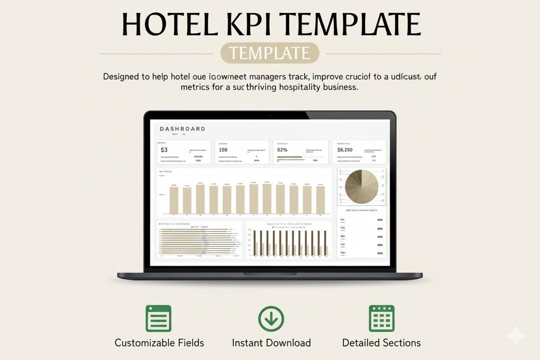 Hotel KPI Template Excel & Google Sheets | Occupancy, ADR, Revpar ...