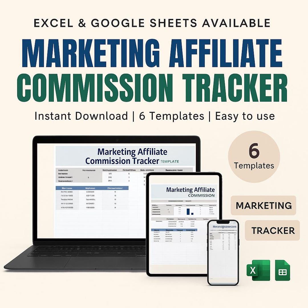 Affiliate Marketing Commission Tracker | Excel & Google Sheets Template ...