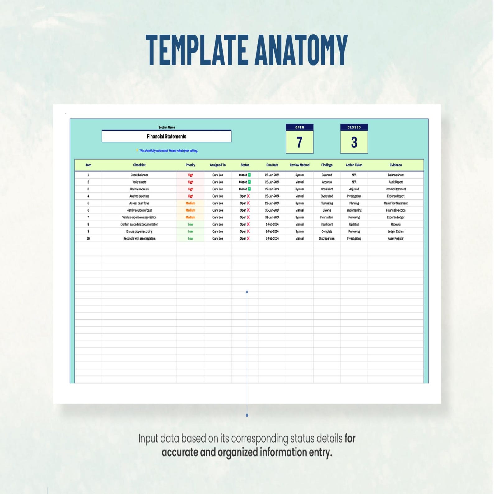 Account Audit Checklist Template | Business Audit Spreadsheet ...