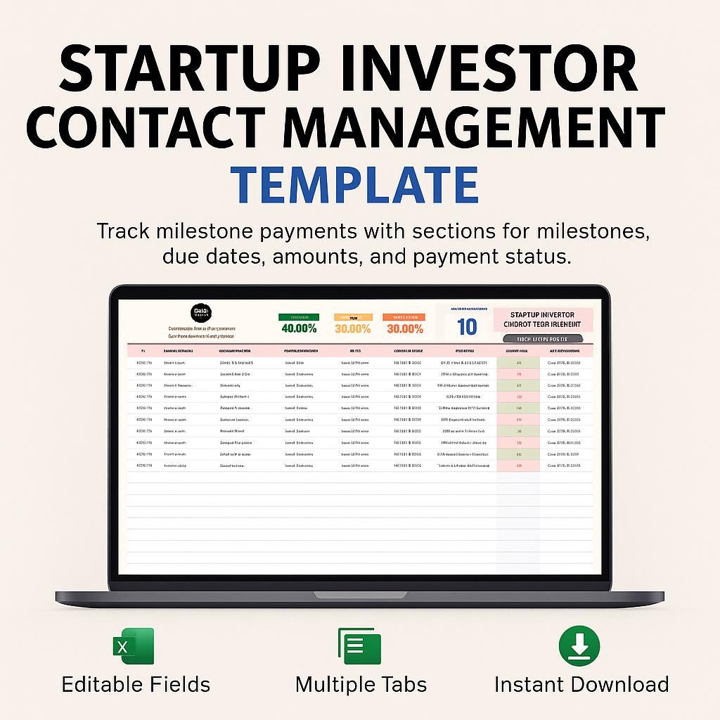 Startup Investor Contact Management Template | Excel & Google Sheets ...