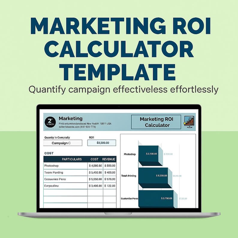 Marketing ROI Calculator Template – Excel & Google Sheets Marketing ...