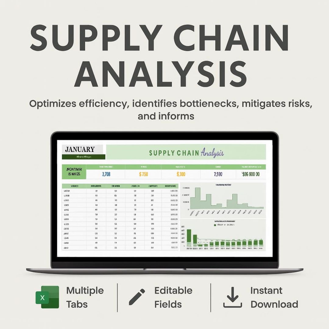 Supply Chain Analysis Template Excel & Google Sheets | Logistics Cost ...