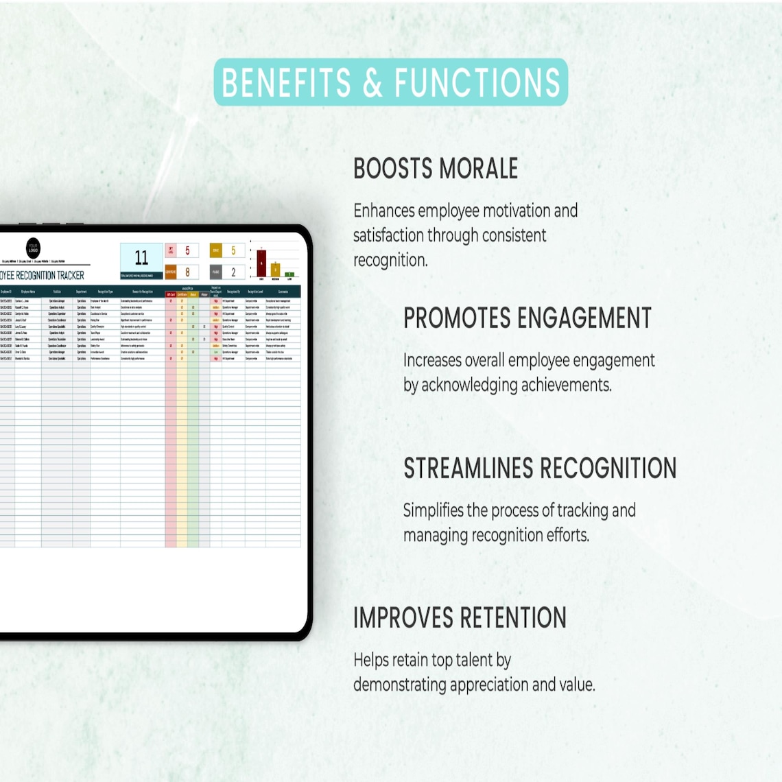 Operations Employee Recognition Tracker Template • Excel and Google ...