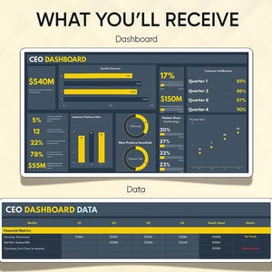 CEO Dashboard Tracker Template | Executive KPI Dashboard Excel & Google ...