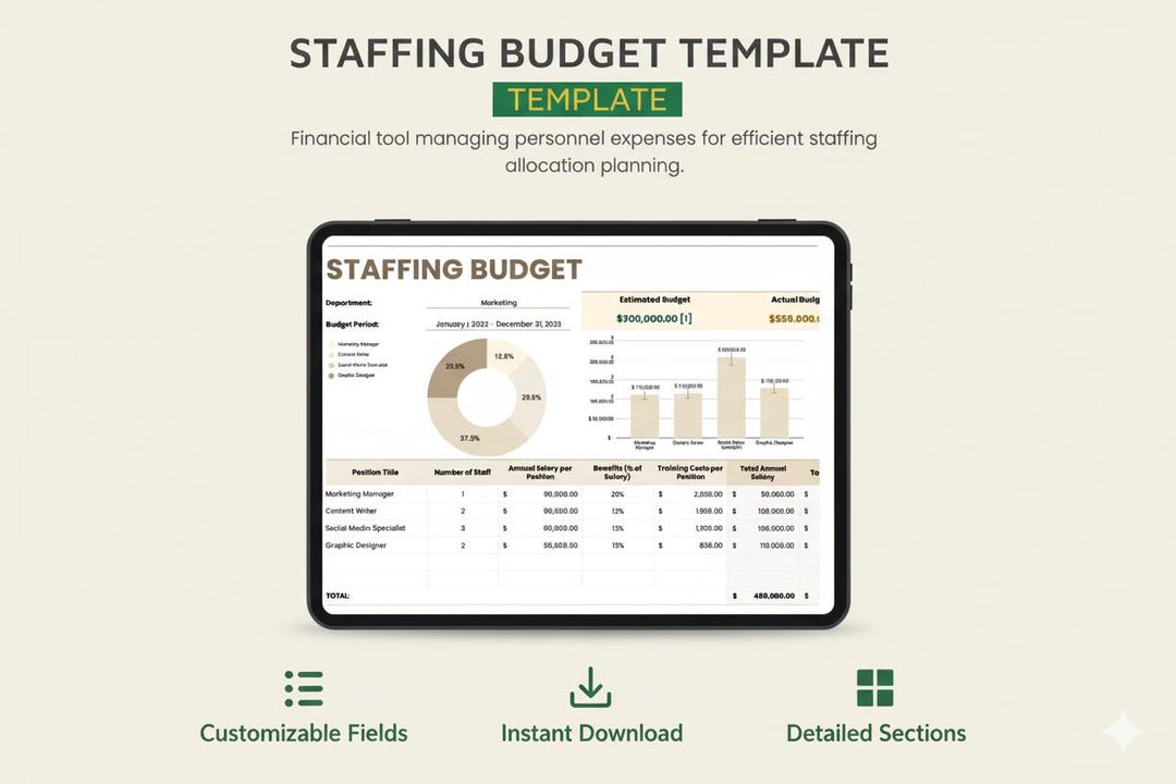 Staffing Budget Template Excel & Google Sheets | HR Payroll Planner ...