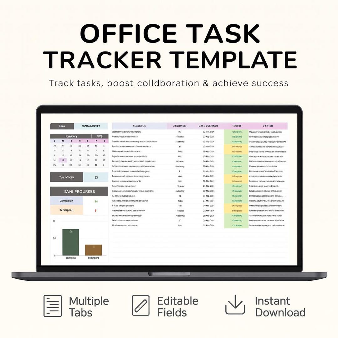 Office Task Tracker Template | Employee To-do List & Productivity ...