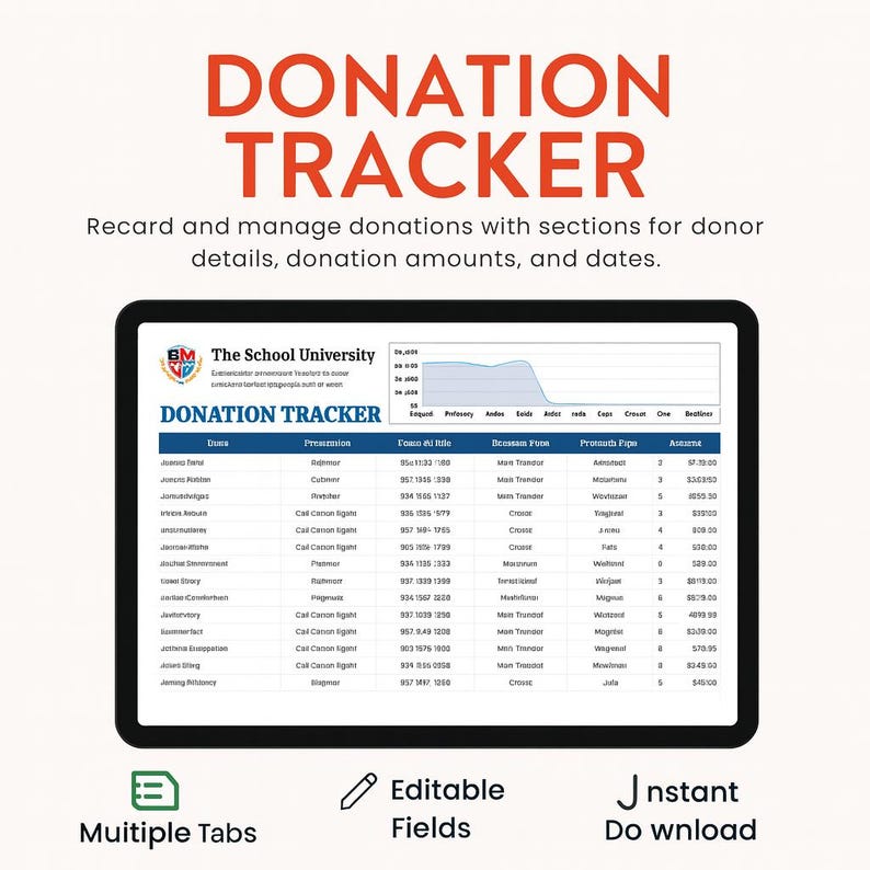 Donation Tracker Template Excel & Google Sheets • Charitable Giving Log ...