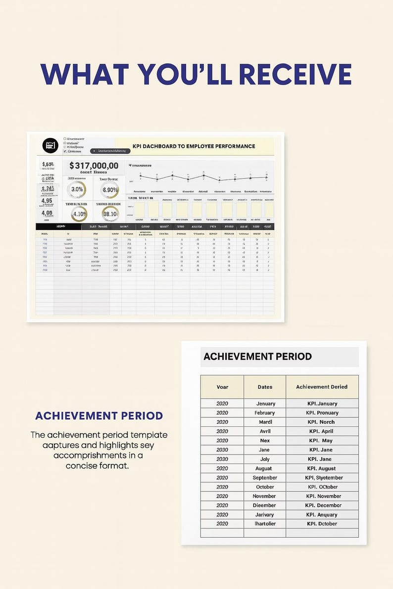 KPI Dashboard for Employee Performance Excel & Google Sheets | HR ...