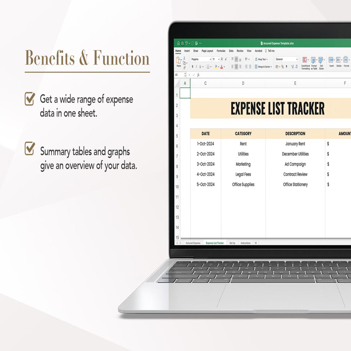 Accrued Expense Tracker Excel Google Sheets Template – Business Accrual ...