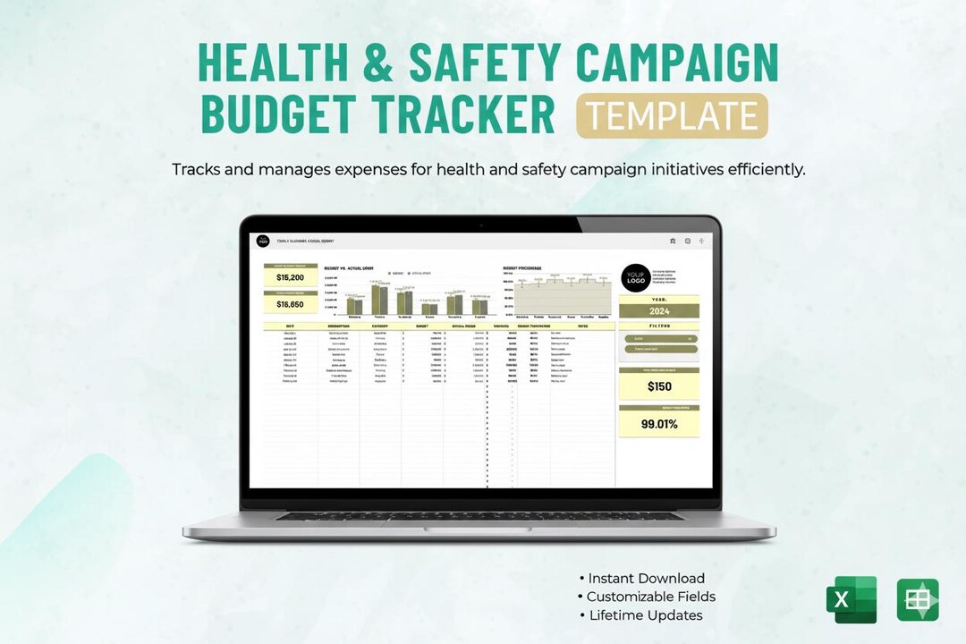 Health & Safety Campaign Budget Tracker Template Excel and Google ...