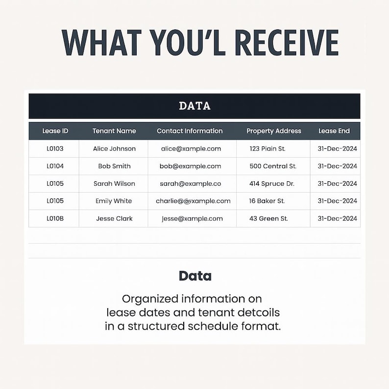 Tenancy Schedule Excel Template – Rental Tracker, Lease Calendar ...