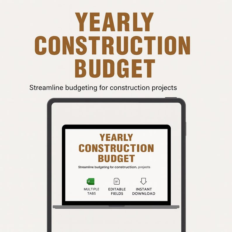 Yearly Construction Budget Template • Excel & Google Sheets • Annual ...
