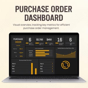 Purchase Order Dashboard Template Excel Google Sheets – PO Tracker, Supplier Metrics, Spend ...