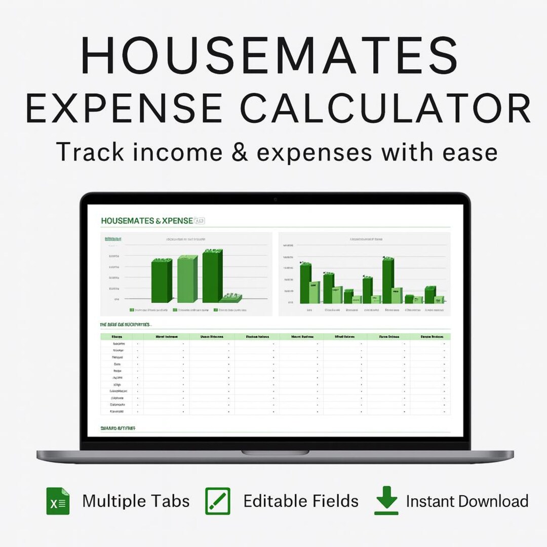 Housemates Expense Tracker Template Excel & Google Sheets • Shared ...