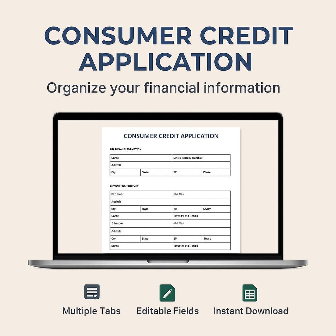 Credit Application Template Excel & Google Forms – Collect Borrower ...
