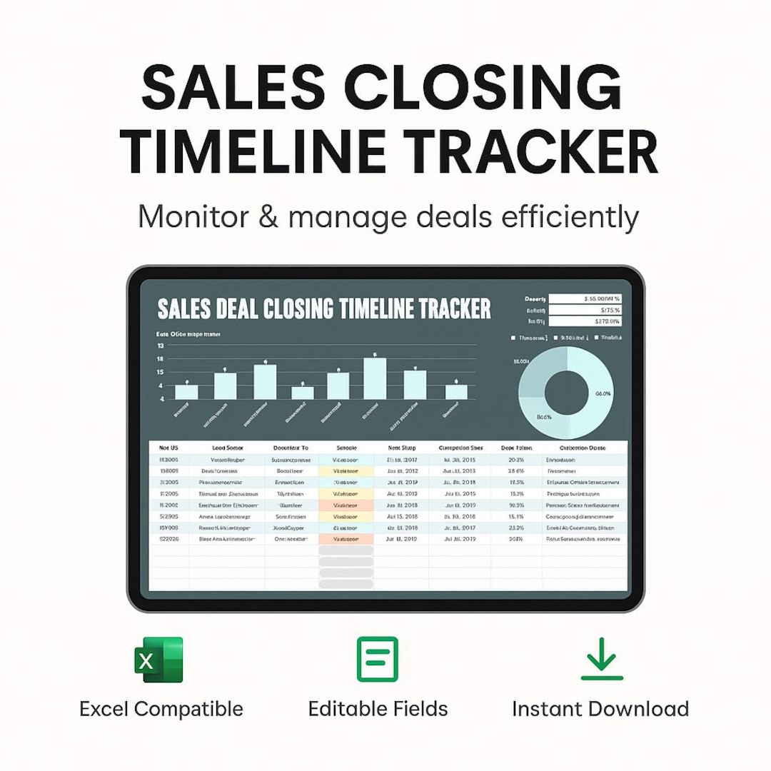 Sales Deal Closing Timeline Tracker Excel & Google Sheets | Sales ...