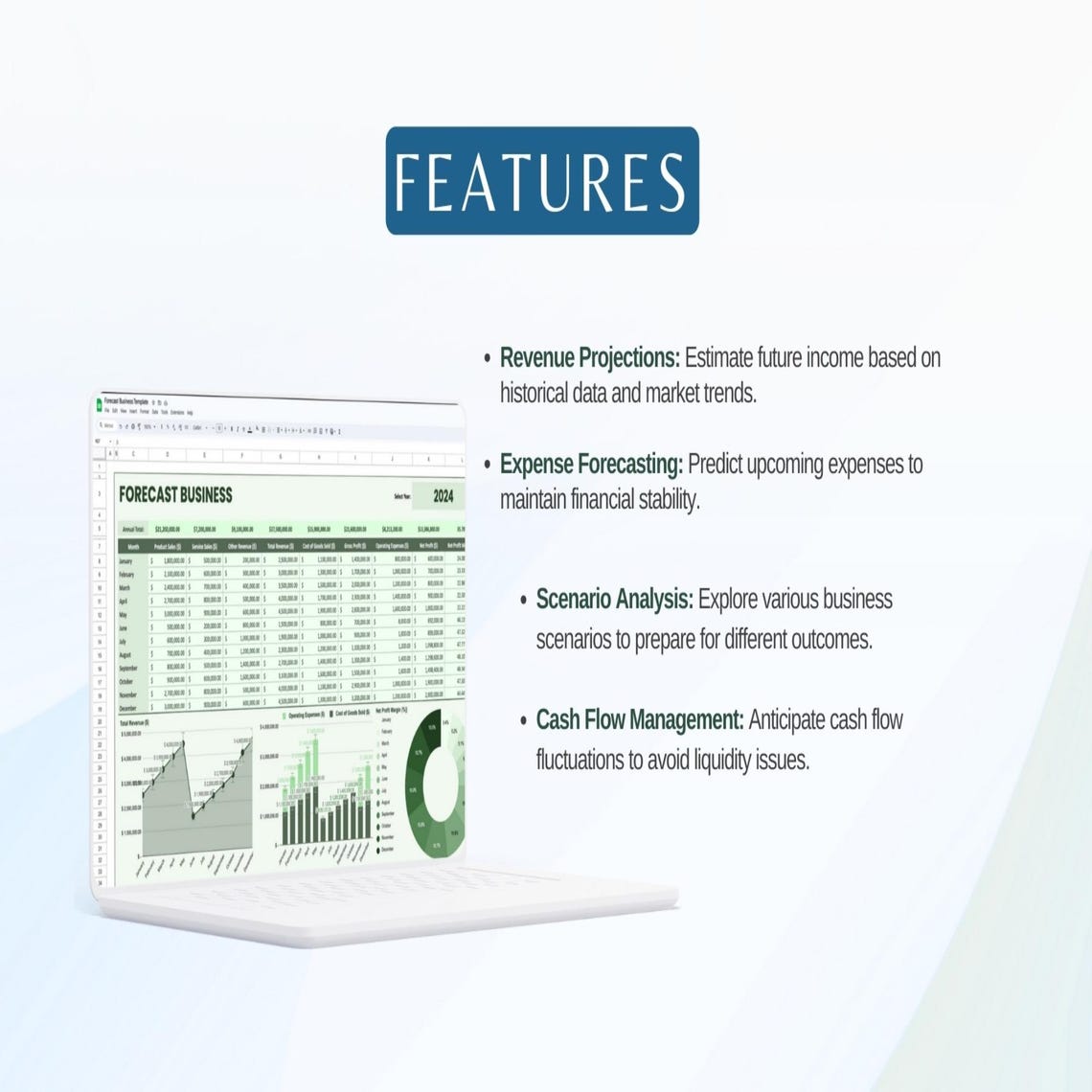 Forecast Business Template Excel & Google Sheets | Financial Projection ...