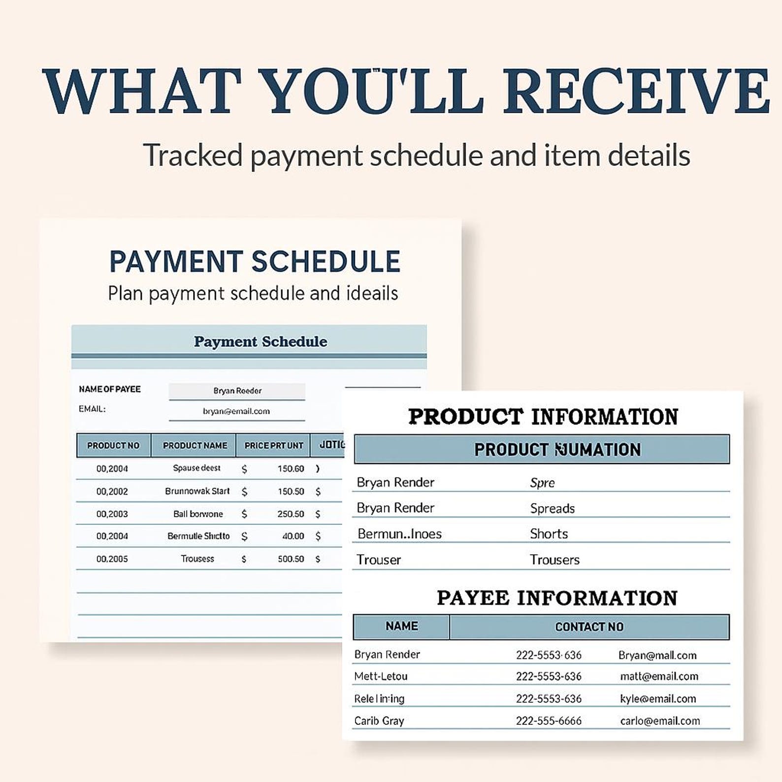 Payment Schedule Excel Template – Payment Tracker, Installment Planner ...