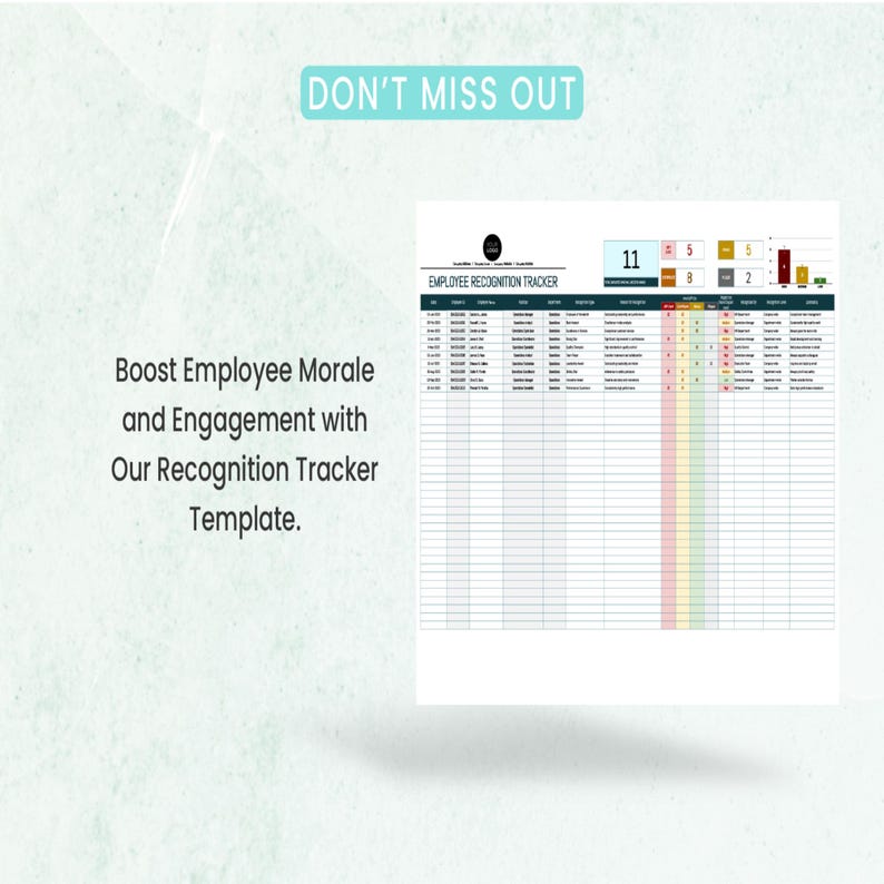 Operations Employee Recognition Tracker Template • Excel and Google ...